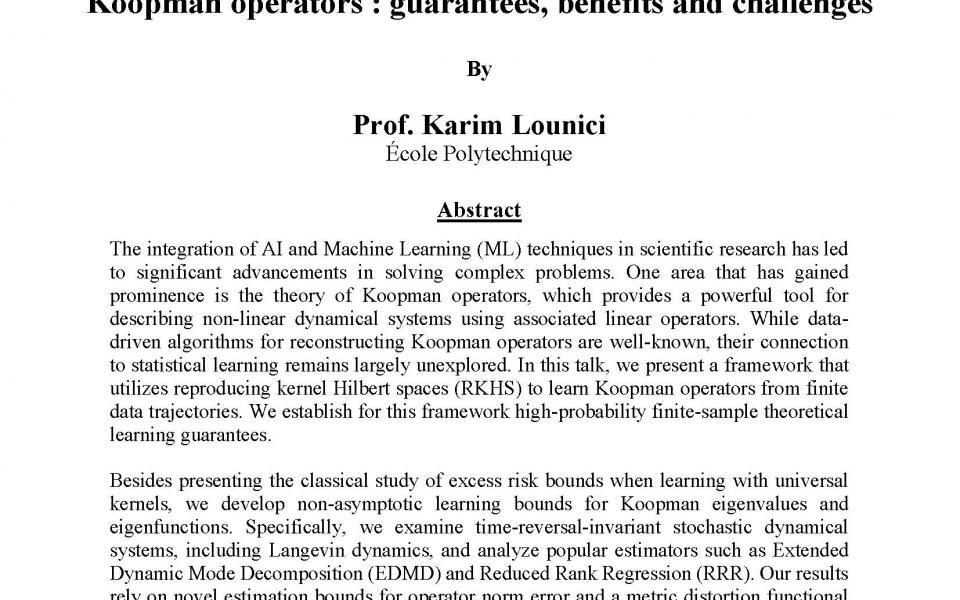 Department of Mathematics - Seminar on Statistics - Learning time-homogenous Markov processes ...